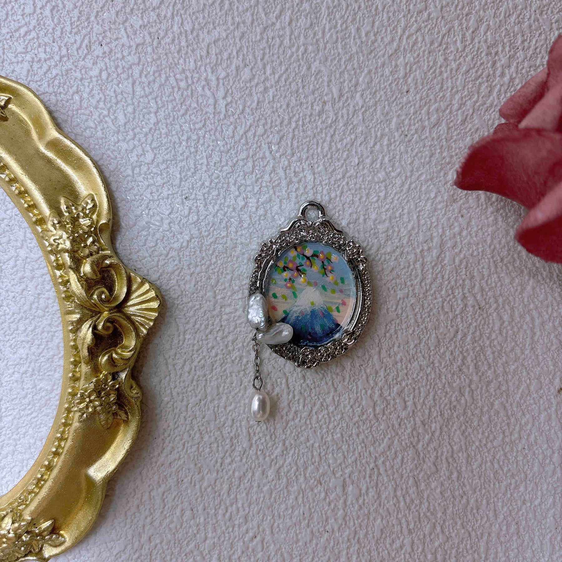 hand-painted baroque pearl pendant – Madrigaljewelry